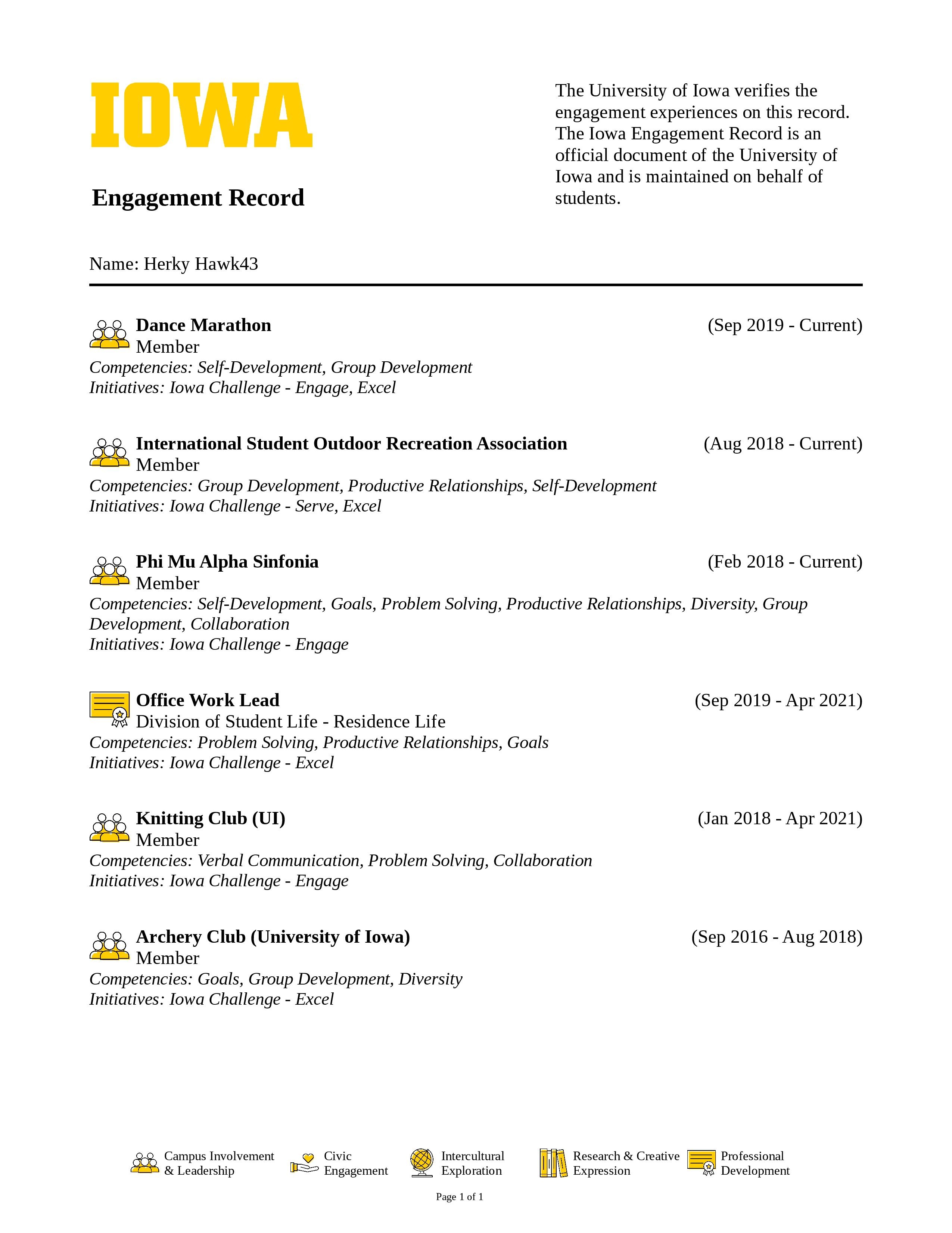 Engagement Record | Student Engagement Opportunities - Leadership and ...